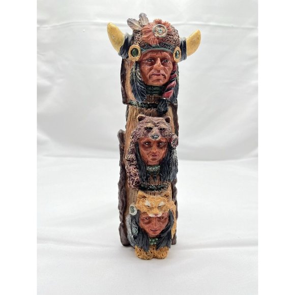 Art | Native American Indian Totem Pole With Buffalo Bear And Fox 112 ...